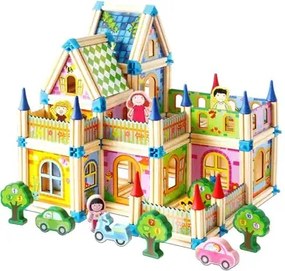 2Kids Toys Dřevěná stavebnice Zámek barevný / od 3 let