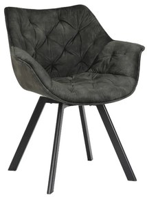 Designová otočná židle Kiara tmavě zelený samet