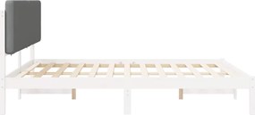 Rám postele s čalouněným čelem s čelo Světle šedá 200 x 200 cm 3405566