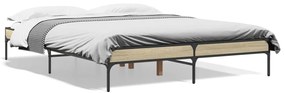 Rám postele dub sonoma 160 x 200 cm kompozitní dřevo a kov - Default Title