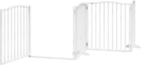 Zábrana pro psy s dvířky skládací 8 panelů bílá 640 cm topol 3155622