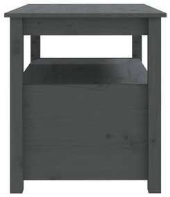 Konferenční stolek šedý 71 x 49 x 55 cm masivní borové dřevo - Default Title