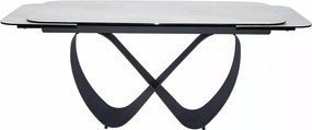 Rozkládací jídelní stůl Infinity 160/240 cm bílý mramor/černý
