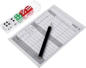 Barevné hrací kostky s příslušenstvím / Stolní hra / 5 ks / Zápisník a