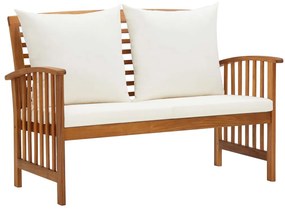 Zahradní lavice s poduškami 119 cm masivní akáciové dřevo 310260