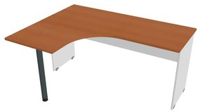 Stůl ergo pravý 160*120 cm - Hobis Gate GE 60 P Dekor stolové desky: třešeň, Dekor lamino podnože: bílá, Barva nohy: černá