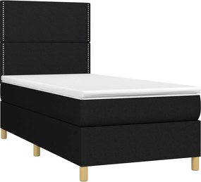 Box spring postel s matrací černá 90x200 cm textil 3142227