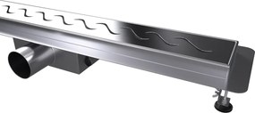 W-DRAINWELL 100 Chrom Odtokový podlahový žlab, vlnky