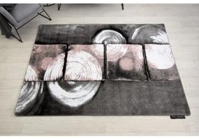 koberec INTERO PHONO 3D Čtverce růžový velikost 140x190 cm | krásné koberce cz