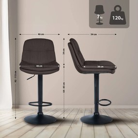 Barová židle Laurel látka černá konstrukce – tmavě šedá