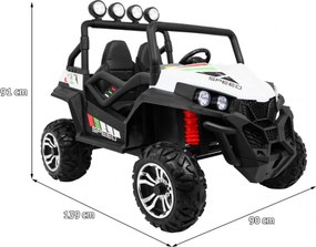Ramiz Terénní bugina Strong pro děti bílá + pohon 4x4 + dálkové ovládání + nosič zavazadel + rádio MP3 + LED