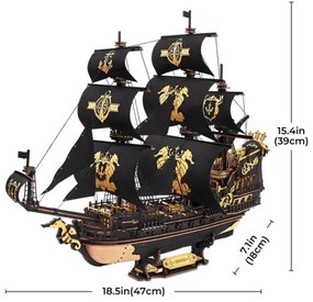 RoboTime - 3D mechanická skládačka Plachetnice Mořský koník