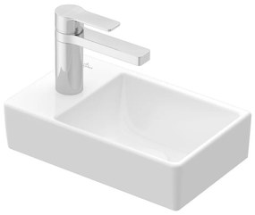 Villeroy & Boch Villeroy Boch AVENTO: umývátko 360x220mm pro 1-otvorovou baterii, mycí plocha vpravo, bílá Alpin, 43003R01