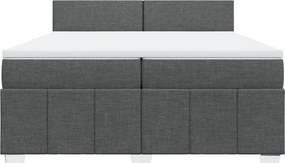 Box spring postel s matrací tmavě šedá 200x200 cm textil 3287169