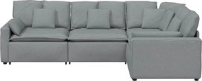 Modulární pohovka s polštáři textil světle šedá 3321147