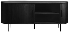 Černá dubová komoda Unique Furniture Nola 180 x 45 cm