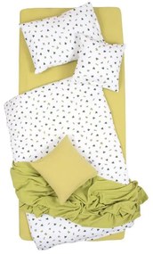 SCANquilt povlečení JERSEY žabky bílozelená 90 x 135/45 x 65 cm