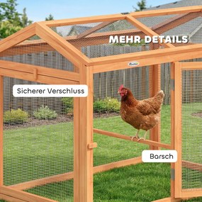 Kurník pro volný chov slepic s bidýlkem Dvojité dveře, ze dřeva a kovu, pro 2 slepice, 104 x 70,5 x 84 cm Oranžová barva