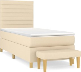 Box spring postel s matrací krémová 100 x 200 cm textil 3137218