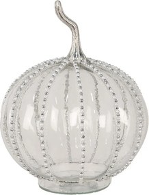 Transparentní skleněná dýně Pumpkin s korálky M - Ø 15*19 cm