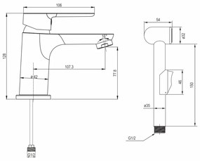 Mereo Zuna umyvadlová stojánková baterie s bidetovou sprchou mosaz chrom CB10105Z