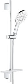 Grohe Rainshower SmartActive - Sada sprchové hlavice 130, 3 proudy, tyče 600 mm a hadice, měsíční bílá 26576LS0