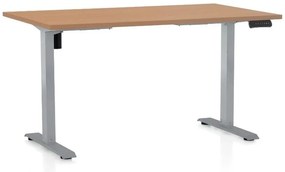 Výškově nastavitelný stůl OfficeTech B, 120 x 80 cm - bílá podnož Barva: Buk