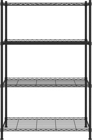 Úložný regál 4 police 90 x 35 x 137 cm černý 200 kg 324622