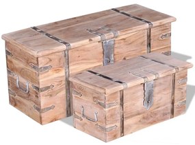 vidaXL Úložné truhly z akáciového dřeva sada 2 ks