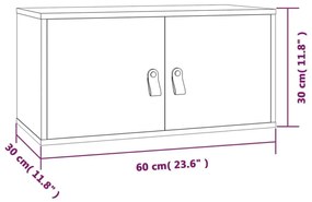 Petromila Nástěnné skříňky 2 ks šedé 60 x 30 x 30 cm masivní borové dřevo