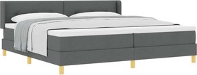 Postel s boxspringem s čelo Tmavě šedá 200 x 200 cm textil 3341315