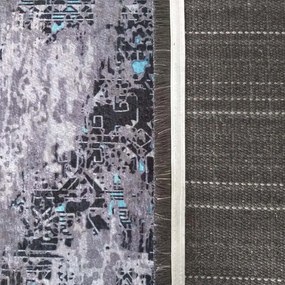 Vícebarevný koberec se stříbrno-modrým motivem Šířka: 80 cm | Délka: 300 cm