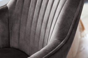 Designová otočná židle Gaura šedý samet