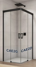 SanSwiss Levý díl sprchového koutu s dvoudílnými posuvnými dveřmi 120 cm,   černá matná/sklo  CAE2 G 120 06 07   CAE2G1200607 CAE2 G 120 06 07