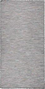 Venkovní hladce tkaný koberec 100x200 cm hnědý a modrý 340815