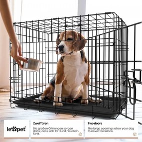 Leopet Klec pro psy skládací 76 x 45 x 51,5 cm, M, černá