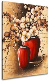 Gario Ručně malovaný obraz Orchideje v červené váze Rozměry: 70 x 100 cm