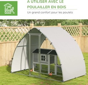PawHut Velká Kurníková Klientela Pro Kuřata 5.75m² S UV-Ochrannou Střechou, Mřížková Oplocení 3.04D x 1.9Š x 2.2V m, Galvanizovaná Ocel, Zámek Dveře,