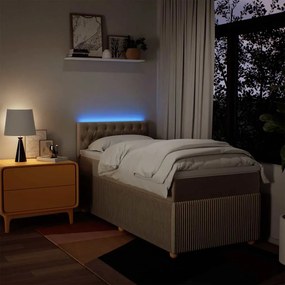 Box spring postel s matrací krémová 80 x 200 cm textil 3289595