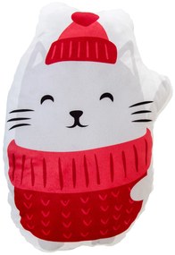 Vánoční tvarovaný polštář PUPPY kočička s čepicí 41x41 cm mall VO