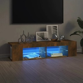 TV skříňka s LED osvětlením kouřový dub 135 x 39 x 30 cm