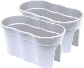 KHW Balkonový truhlík »Flowerclip Xl«, sada 2 ks (bílá)