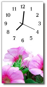 Skleněné hodiny vertikální Květy barevné primrosy