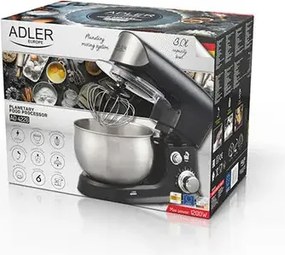 Adler AD 4226b černá / Kuchyňský robot / 1200W / 3 l / 6 rychlostí