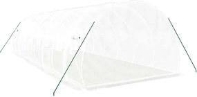 Skleník s ocelovým rámem bílý 24 m² 8 x 3 x 2 m 3188052