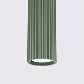 Sollux Lighting Závěsná lampa KARBON 3L olivově zelená
