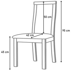 Dřevěná židle XE, 95x42x45 cm, borovice