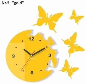 Dekorační nástěnné hodiny létající motýly Modrá
