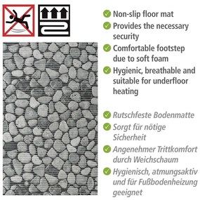 Šedá plastová koupelnová předložka 50x80 cm Sassi – Wenko