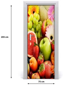 Fototapeta na dveře samolepící ovoce i květiny 75x205 cm